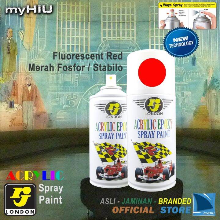 Cat Semprot Merah Stabilo 150 ~ 400 cc Fosfor / Fluorescent Red Spray ...