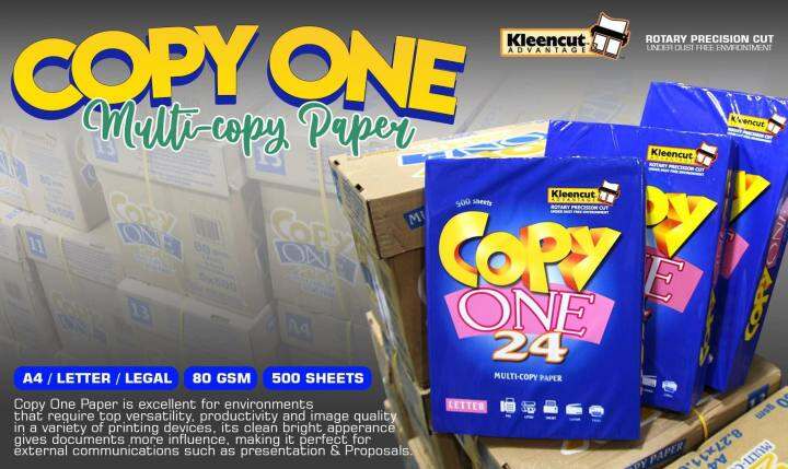 Copy One Bond Paper 80 GSM White Short / Long & A4 Size - 500 sheets ...