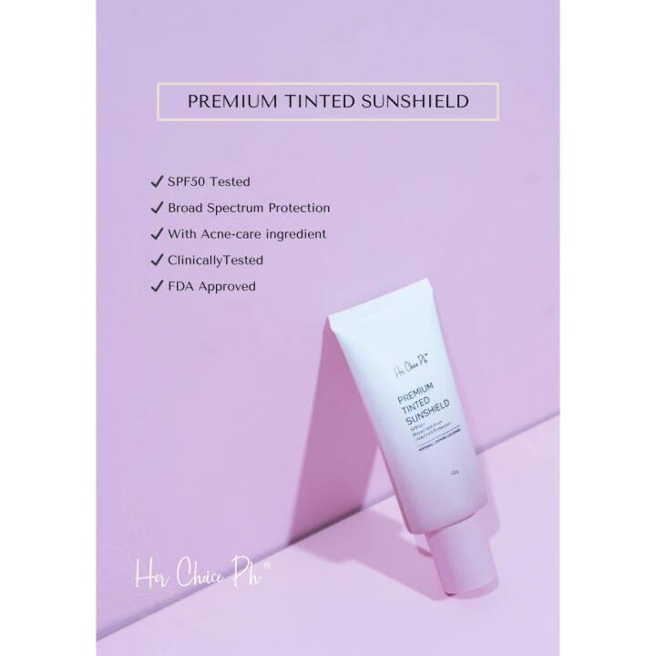 PREMIUM TINTED SUNSHIELD SPF50 50g - Her Choice Ph | Lazada PH