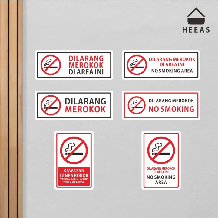 Stiker Tulisan Dilarang Merokok / Sticker No Smoking Area / Kawasan ...