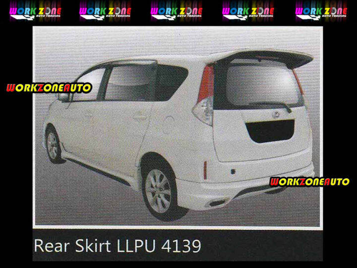 LLPU4139(STAINLESSSTEELCOVER) Perodua Alza 2014 PU Rear Skirt with ...