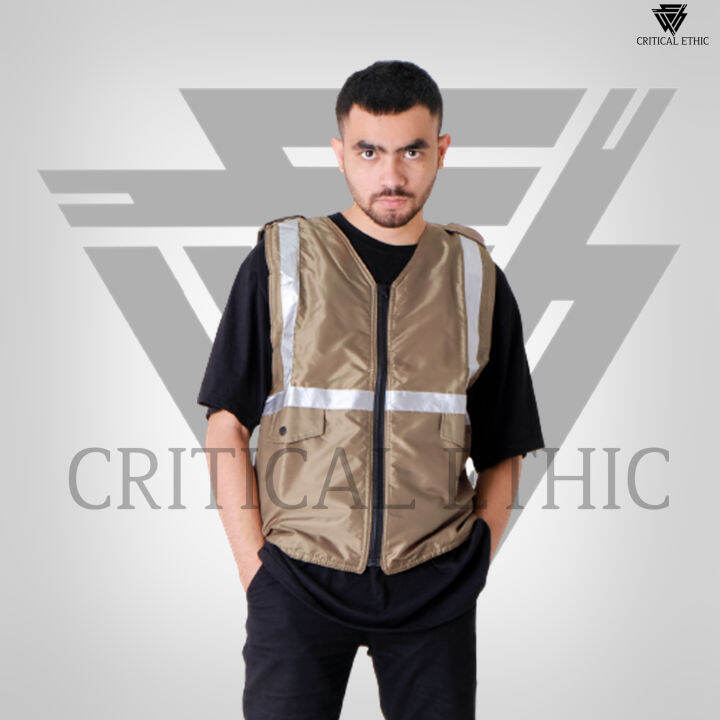 Rompi parasit Coklat Muda/rompi parkir/rompi safety termurah | Lazada ...