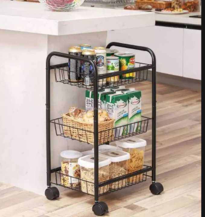 Rak Serbaguna 3 Susun Pakai Roda / Rak Troli / Rak Roda | Lazada Indonesia