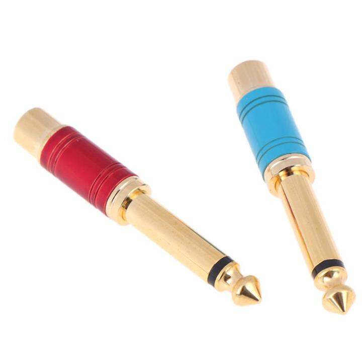 Nickel plating RCA Jack Audio Connector 6.35mm Mono Plug to RCA Speaker ...