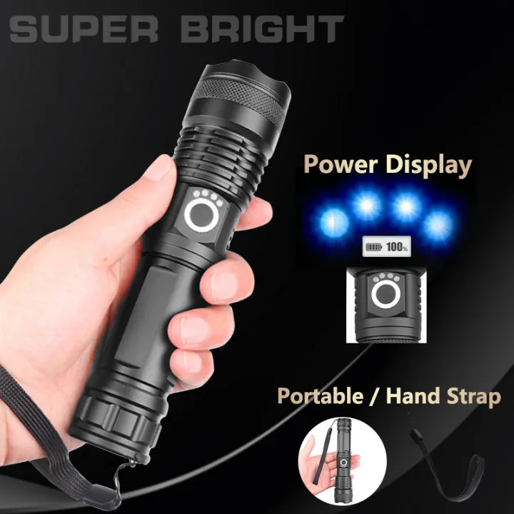 Xhp50 FlashLight Aluminum Alloy Powerful Flash Light 5 Modes Usb Zoom ...