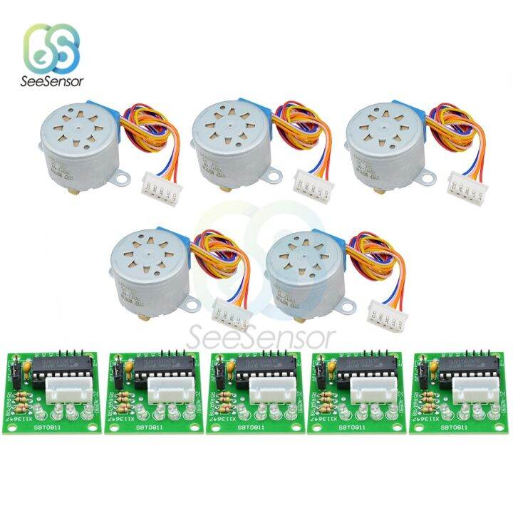 5pcs ULN2003 28BYJ-48 5V 12V Reduction Step Motor Gear Stepper Motor 4 Phase Step Motor for ...