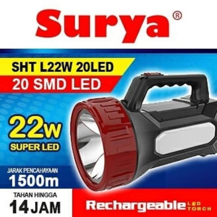 LAMPU SENTER LED SURYA SHT L22W 20LED LAMPU EMERGENCY 20LED SENTER 22w | Lazada Indonesia