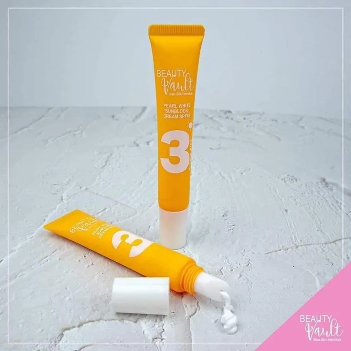 Beauty Vault Pearl White Sunblock Cream on Tube SPF45 | Lazada PH
