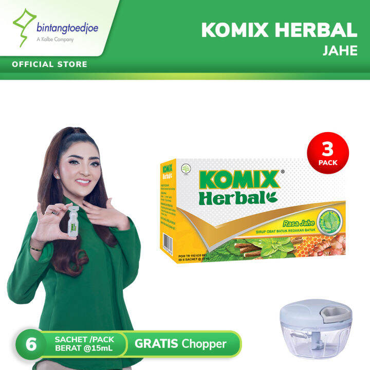 Komix Herbal Jahe 3 Pack (18 Sachet) FREE Chopper | Lazada Indonesia