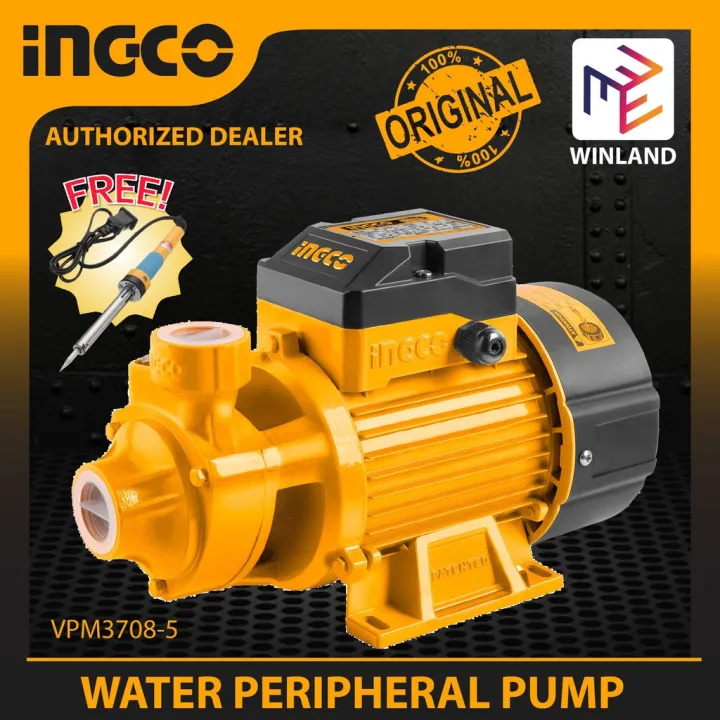 INGCO Tools Water Peripheral Booster Pump 370W (0.5HP) VPM3708-5 w ...