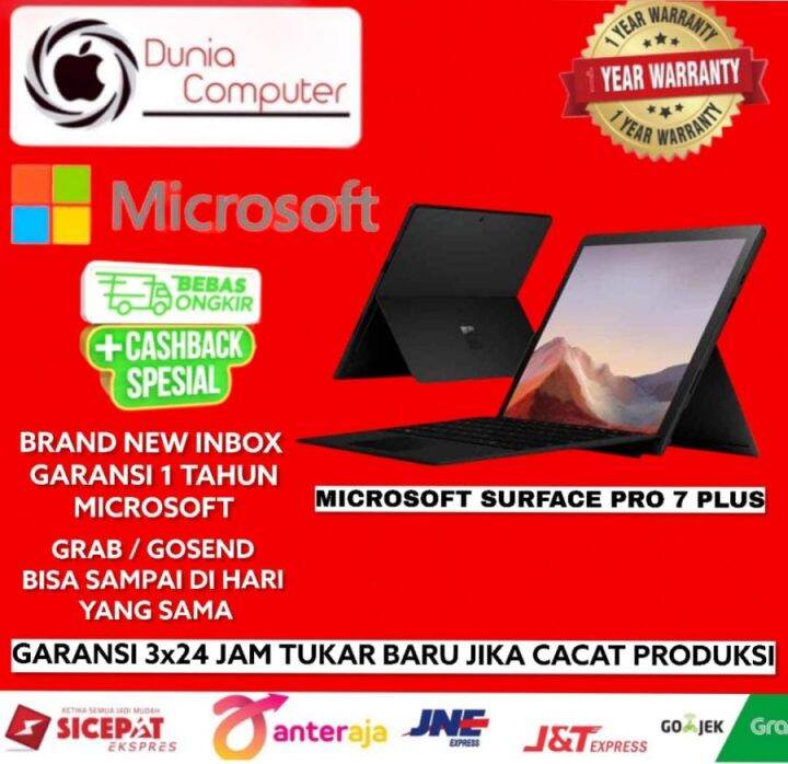 Microsoft Surface Pro 7+ 7 Plus Core i7 GEN 11 Ram 16GB ssd 256GB Black+Cover Key Black+Pen ...