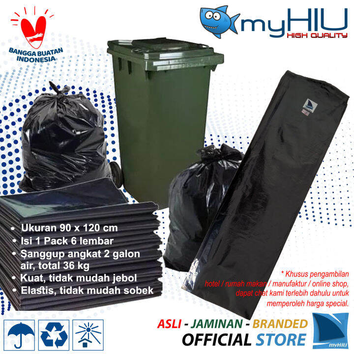 Kantong Plastik Sampah 90 x 120 cm Isi 6 pcs Jumbo Hitam - HIGH QUALITY ...