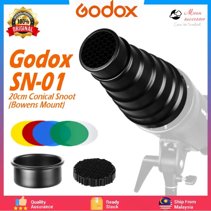 Godox SN-01 Large Snoot 20cm Conical Snoot with Honeycomb and Color ...