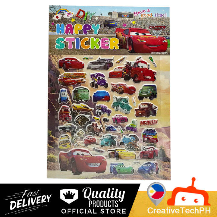 Cars Happy Sticker 2D Sticker (32cm x 20cm ) | Lazada PH