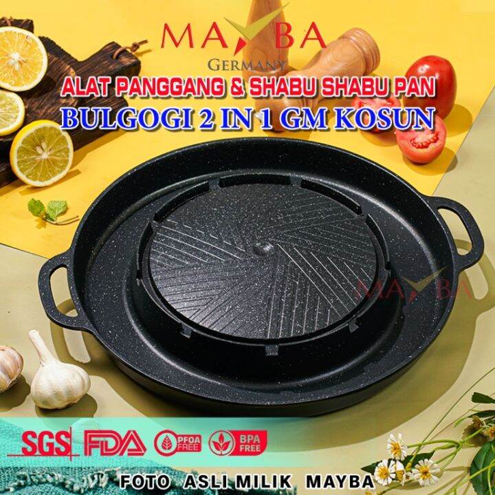 Mayba - Alat Panggangan Bulgogi 2 In 1 Korea Barbeque Grill Pan 2Fungsi ...
