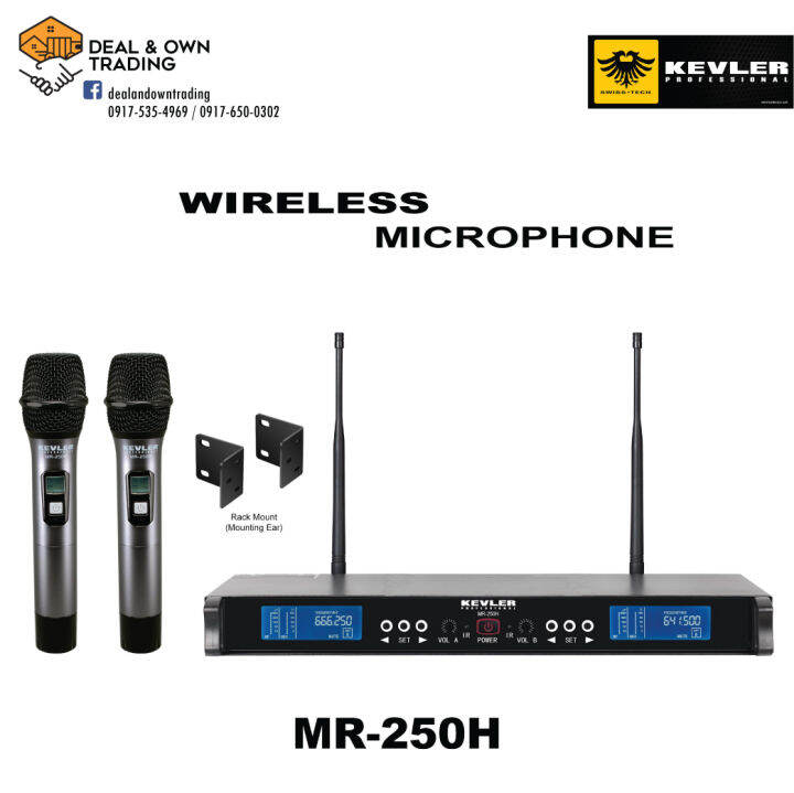 Kevler Professional MR-250H Dual Channel UHF Professional Wireless ...