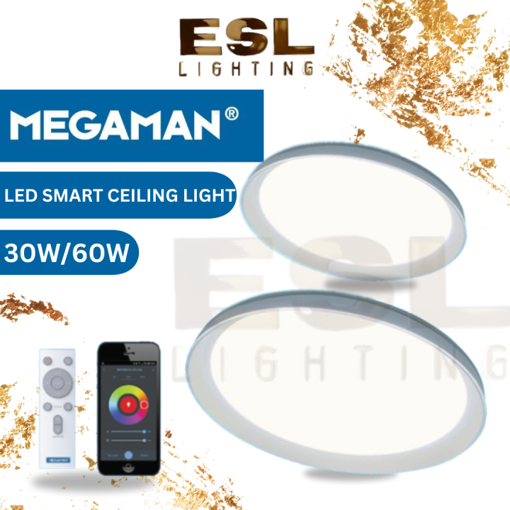 ESL LIGHTING MEGAMAN MXL1083 30W / 60W LED Smart Ceiling Light With REMOTE CONTROL | Lazada