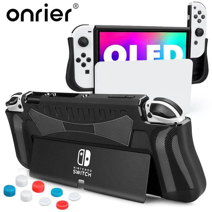 Onrier Dockable เคสสำหรับ Nintendo Switch,OLED TPU ใส่ได้พอดีฝาครอบป้องกันคอนโซล Joy-Con สำหรับ ...
