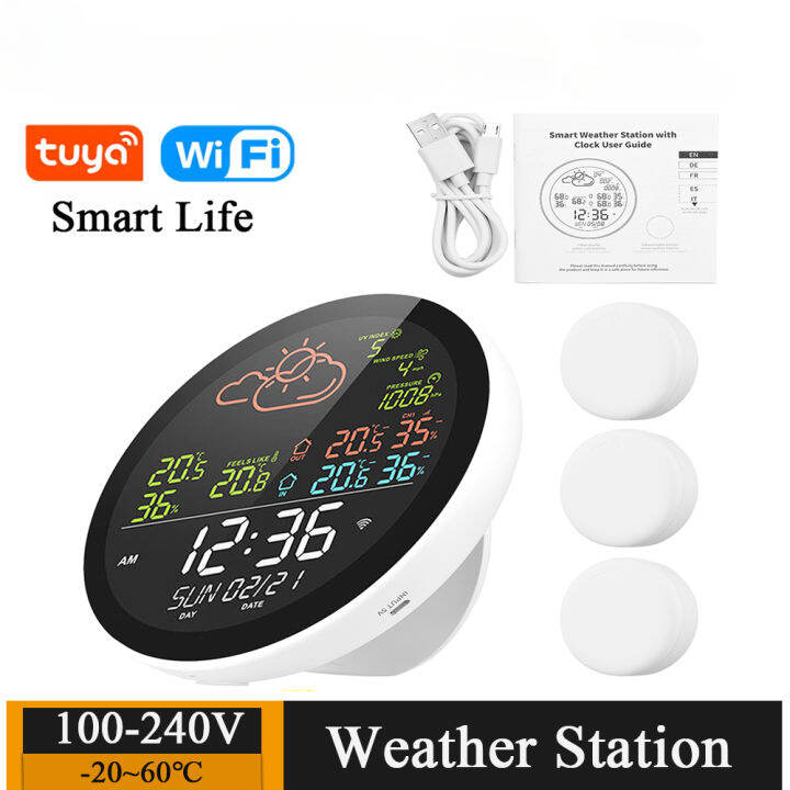 TUYA Wifi Smart Weather Station with Clock Tmperature & Humidity Meter ...