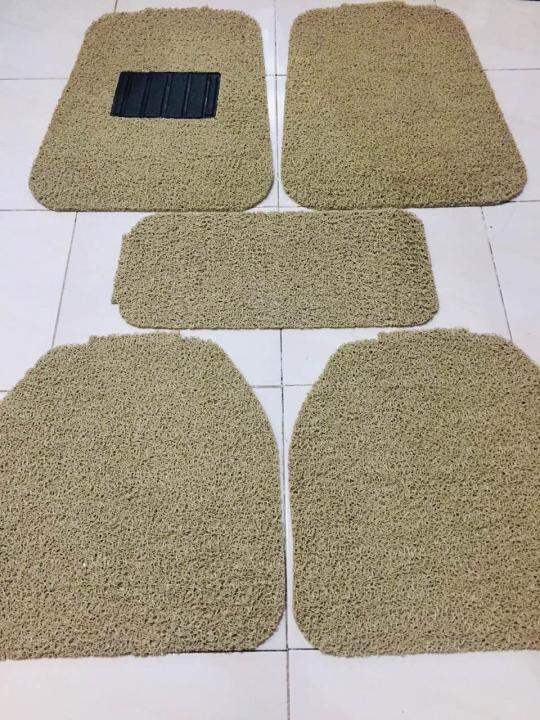 PVC Coil Car Matting Car Mat Universal BEIGE with Leather Step Pad ...
