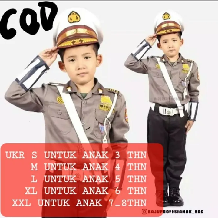seragam polisi anak lengap sama atribut | Lazada Indonesia