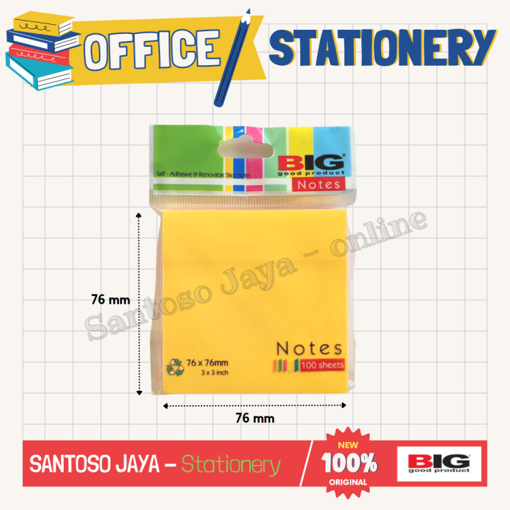 Sticky Notes BIG 76x76mm - Post It Rainbow - Memo Note Warna Warni ...