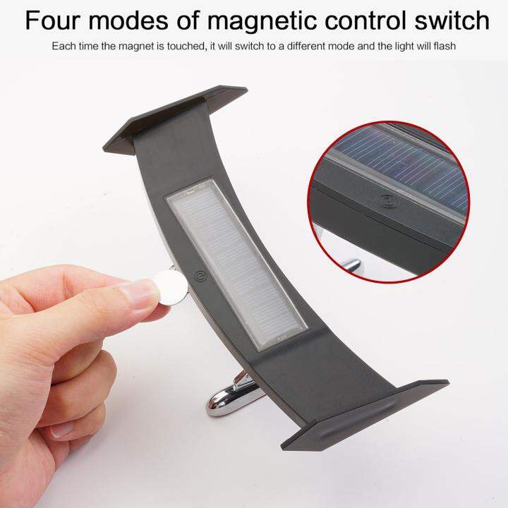 Car LED Mini Solar Powered Rear Wing Spoiler Taillight Light Tail Lamp ...