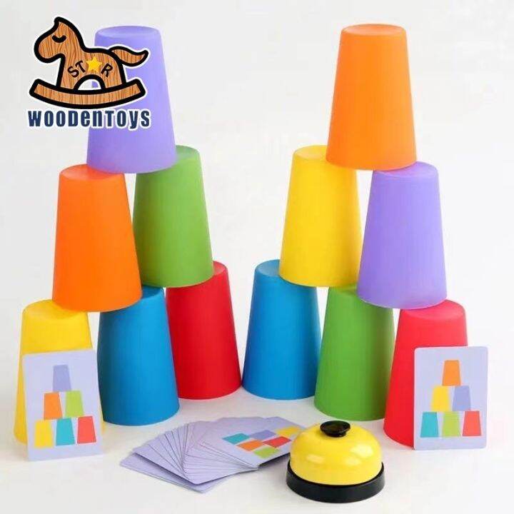【COD】sikouza3800 Stacked Cup Battle Stacking Cups Color Cognition Quick Stacks Cups Primary ...