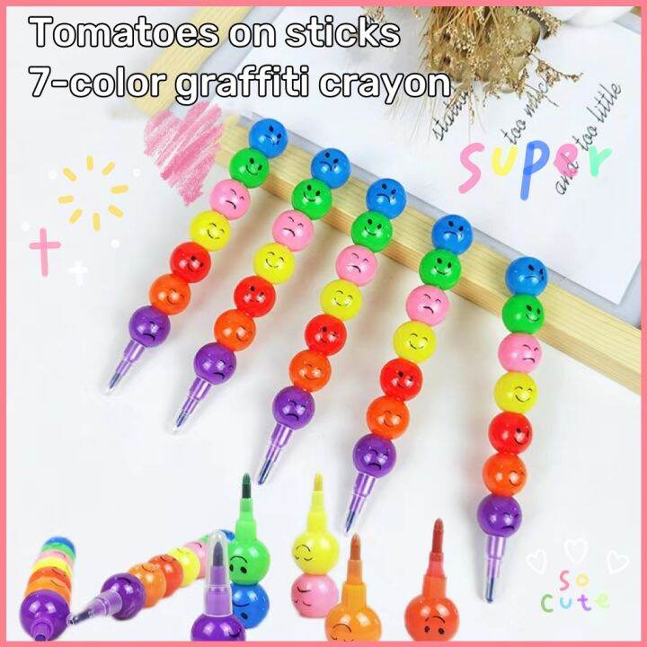 7 IN 1 7-Colors Crayons Colored Pecnils Kids Gift Nice Crayon School ...