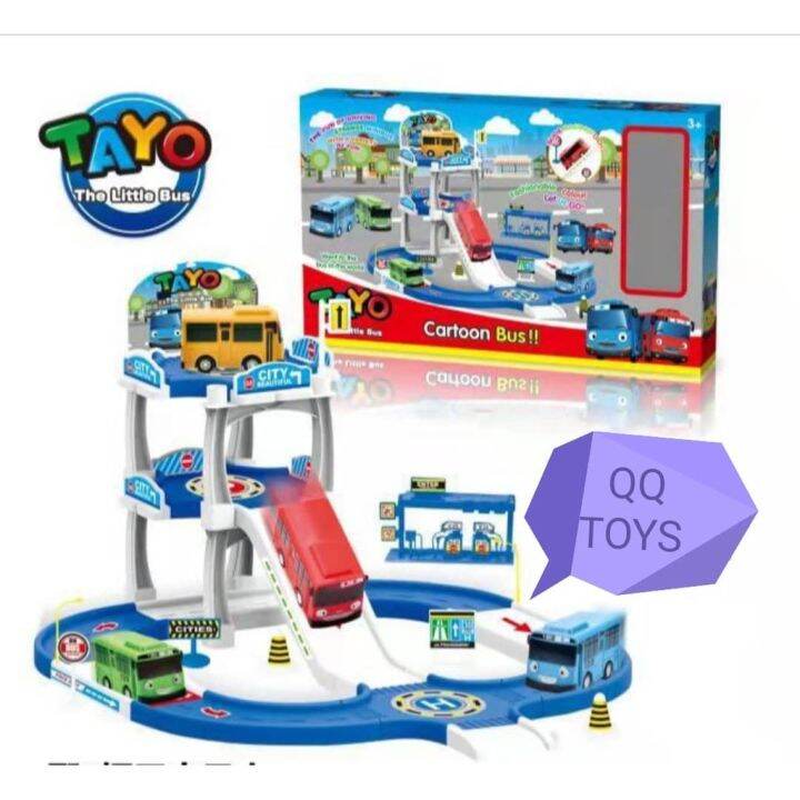 TAYO The Little Bus Parking Lot Slide Racing Buses For Kid's Toy | Lazada