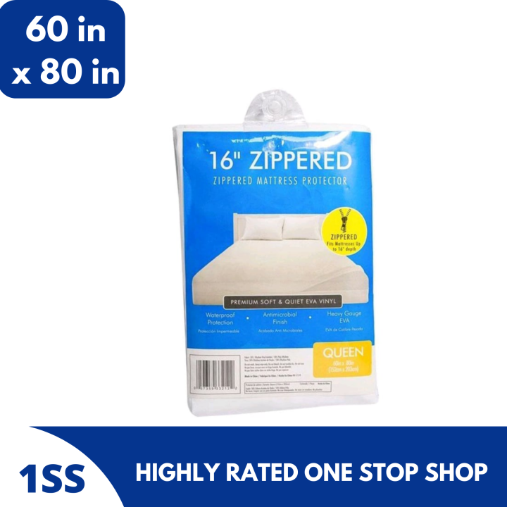 Martha Stewart Collection Zippered Mattress Protector Queen, 60in x ...