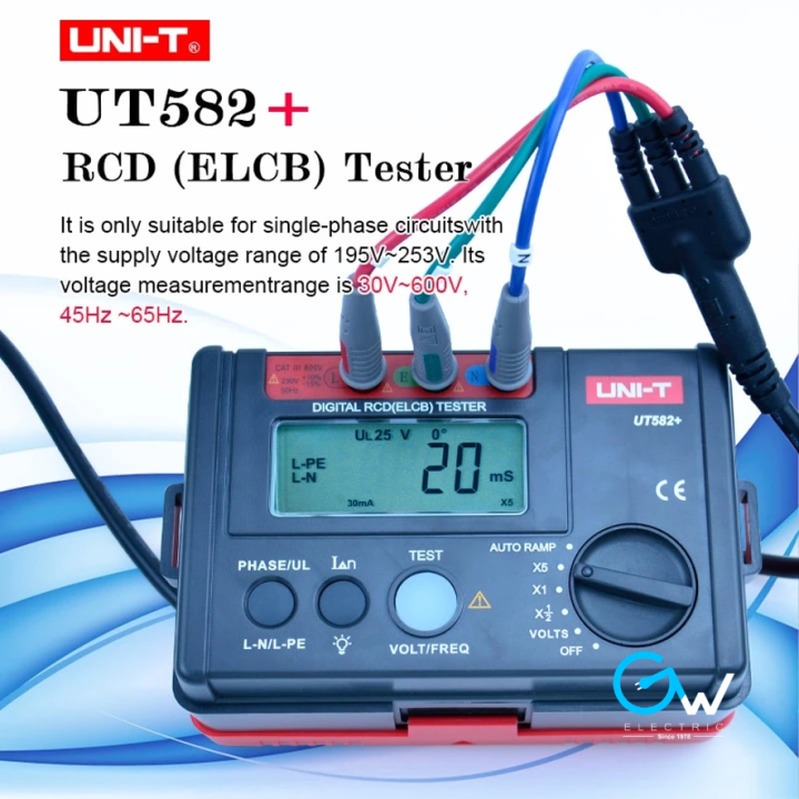 UNI-T UT582+ Digital RCD Tester ELCB Tester | Lazada