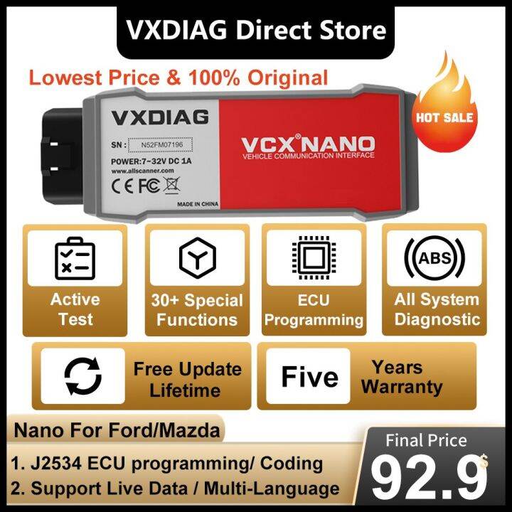 VCX NANO VXDIAG สำหรับ Ford/mazda IDS เครื่องมือวินิจฉัยรถ OBD2 ECU การ ...