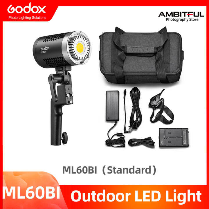 Godox ML60Bi ML60 Bi 60W Bi-Color LED Light Silent Mode Portable ...