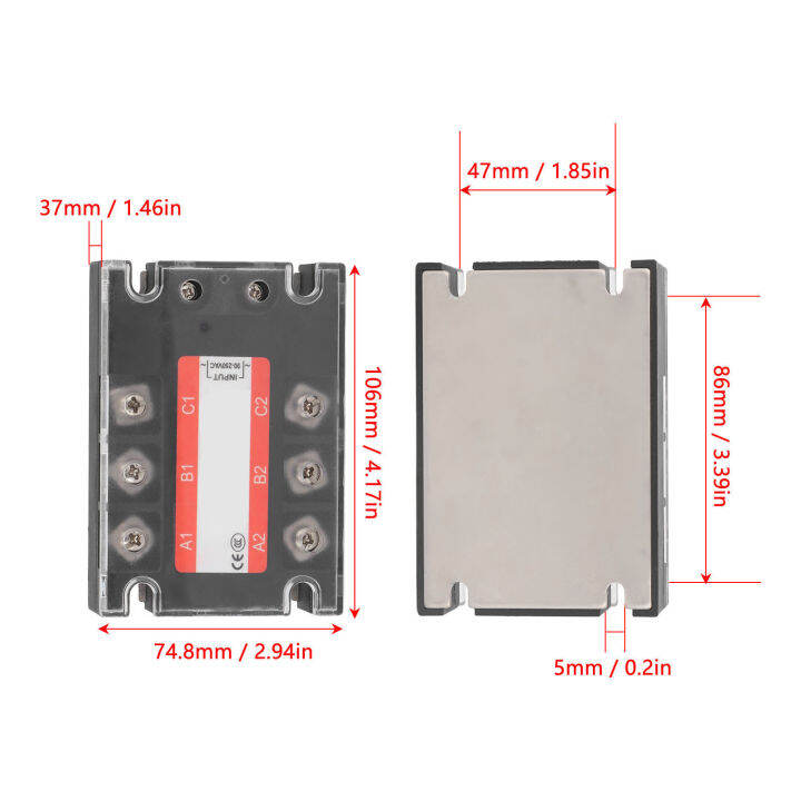 3 Phase SSR Regulator 480V Threaded Connection 2 Way SCR Output 25A 3 ...