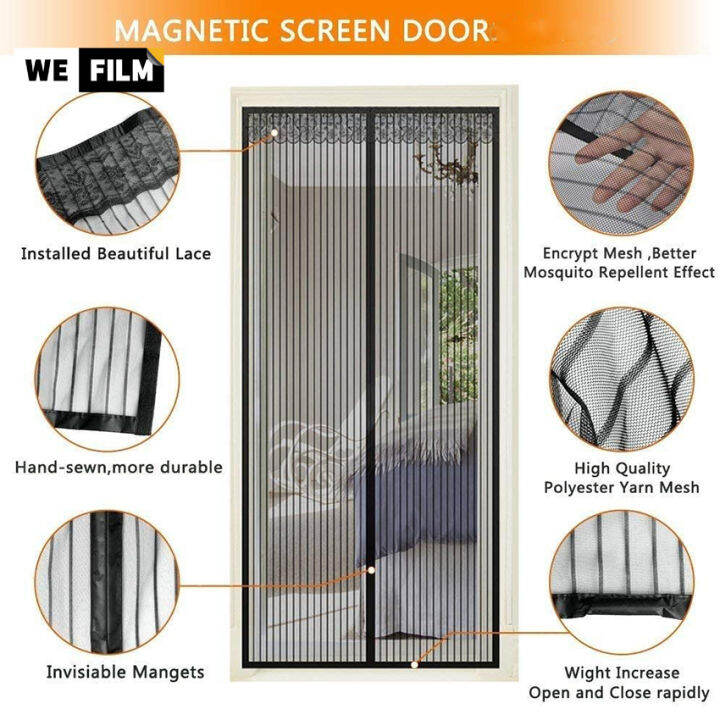 Magnetic Mosquito Net Door Sliding Door Screen with Magic Tape ...