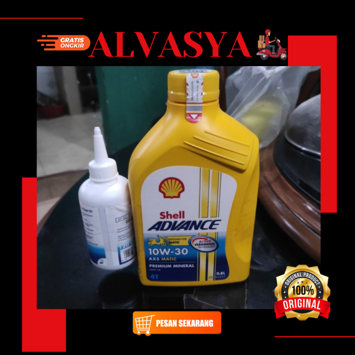Paket Oli Shell Matic Ax5 800ml Dan Oli Gardan Shell Original ...