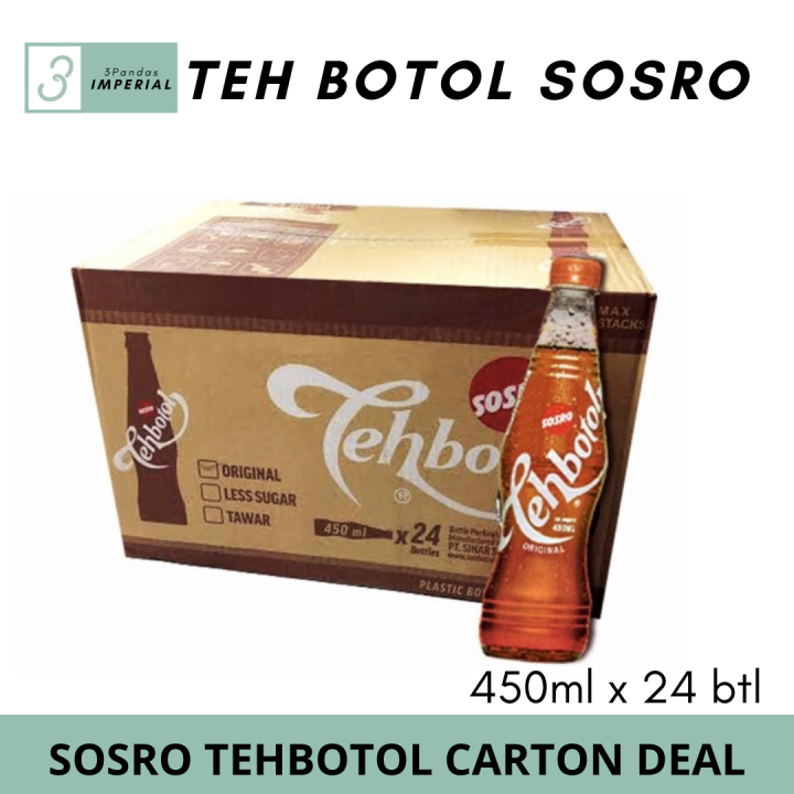 [SG LOCAL] TEH BOTOL SOSRO (ORIGINAL) 450ML X 24 BOTTLES CARTON DEAL ...