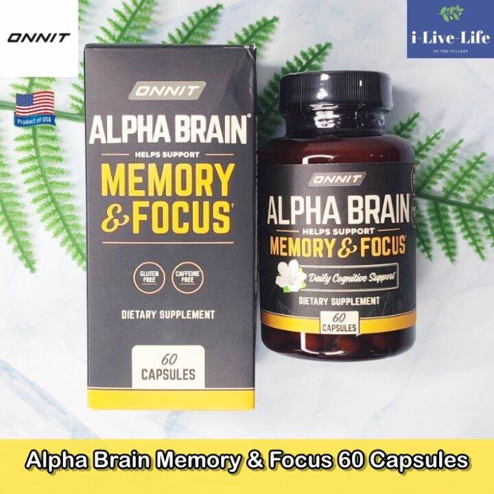 อาหารเสริมสำหรับสมองและความจำ Alpha Brain Memory & Focus 60 Capsules ...
