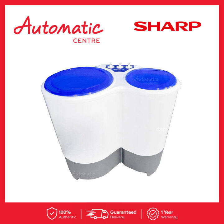 Sharp ES 6535T 6.5kg Twin Tub All Plastic Body Washing Machine with Rat ...
