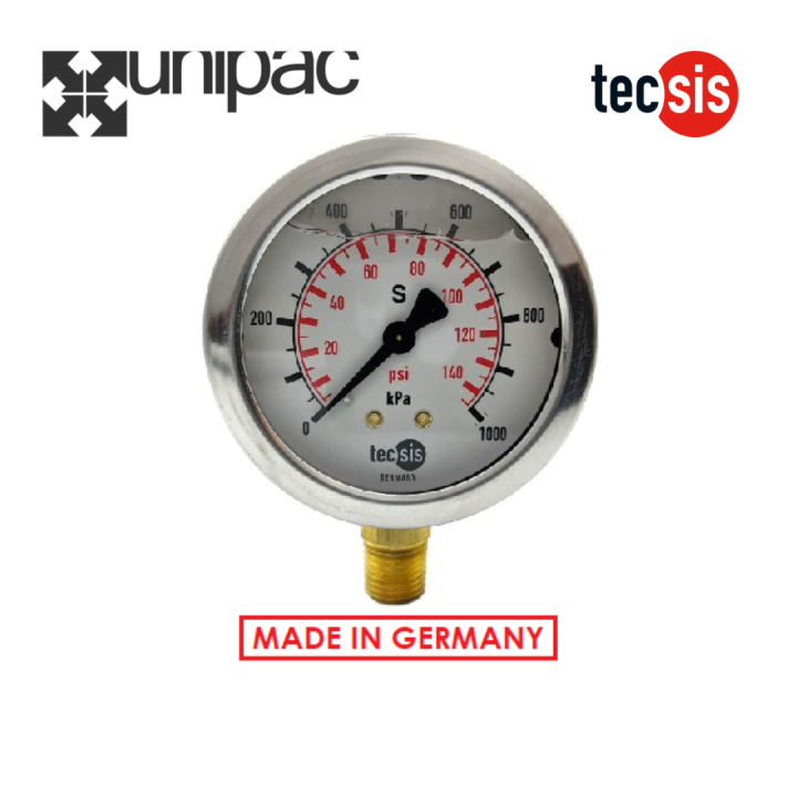Pressure Gauge Tecsis P1454 Half Stainless Steel With Glycerine Filling ...