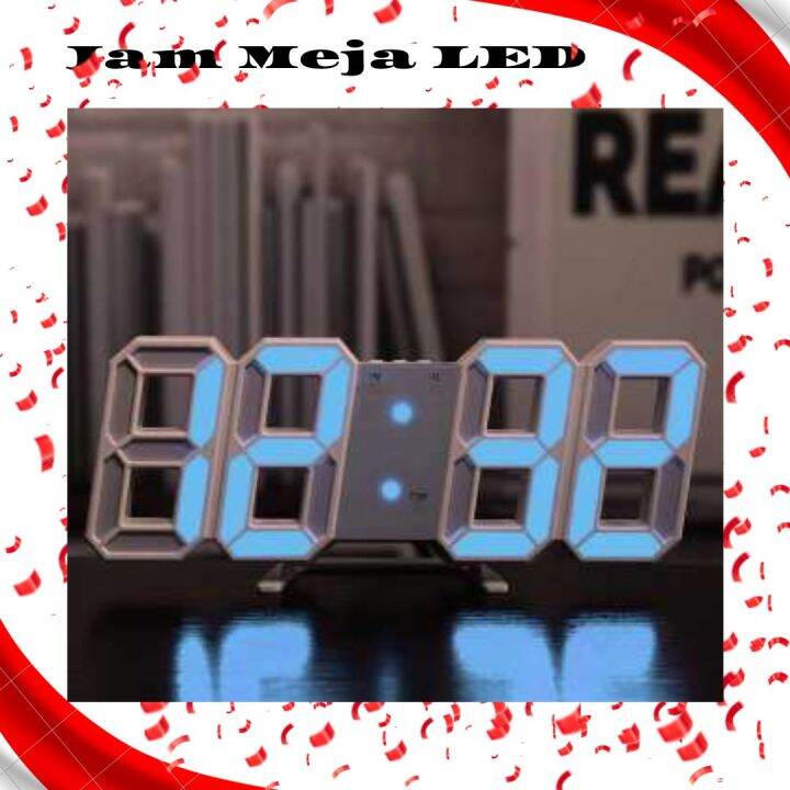 Jam Meja LED Digital Clock, Dengan Display Digital Dan Penunjuk Angka ...