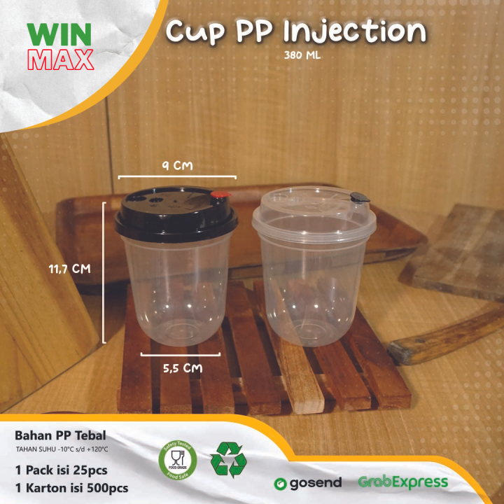 CUP INJECTION 380ML - 12OZ - WINGOH / isi 25 PCS PER PACK | Lazada ...