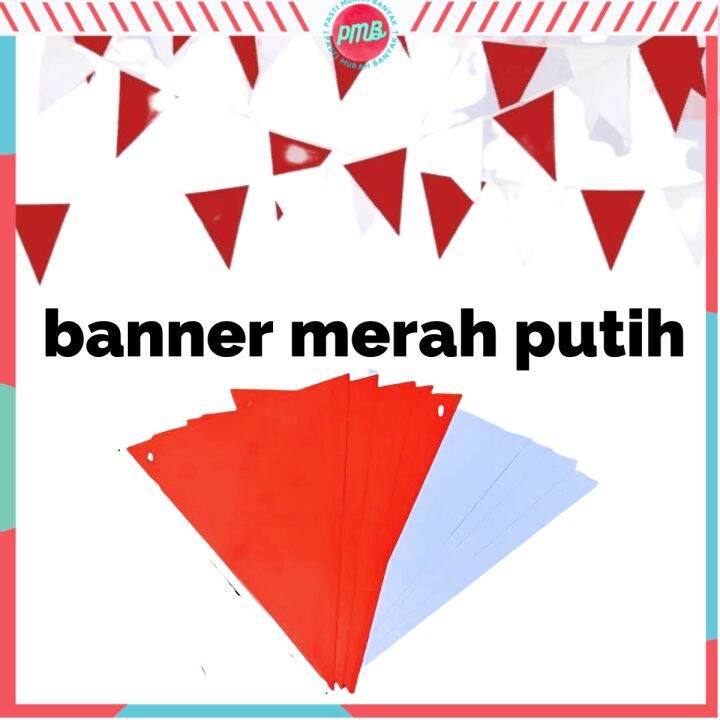 Bendera Merah Putih Segitiga 9 Pcs Ulang Tahun Kemerdekaan Agustus Banner Bunting Flag ...