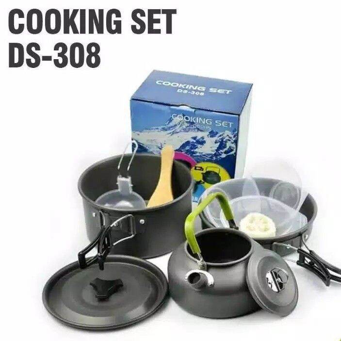Cooking set outdoor Nesting Teko Misting DS308 ketel Portable Alat ...