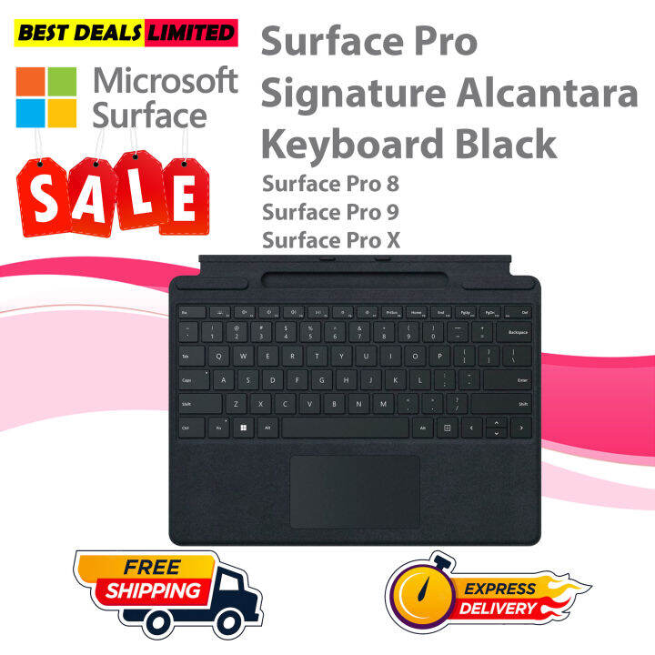 Microsoft Surface Pro Signature Alcantara Black Keyboard with Slim Pen ...