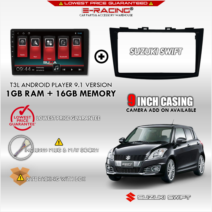 Suzuki Swift 12-14 SUMA 9" Inch Player+Casing (Set) Mirrorlink Android ...
