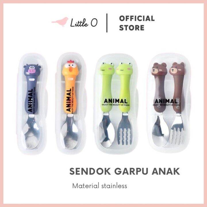 Cute Animal Spoon Fork for Kids / set sendok garpu anak | Lazada Indonesia