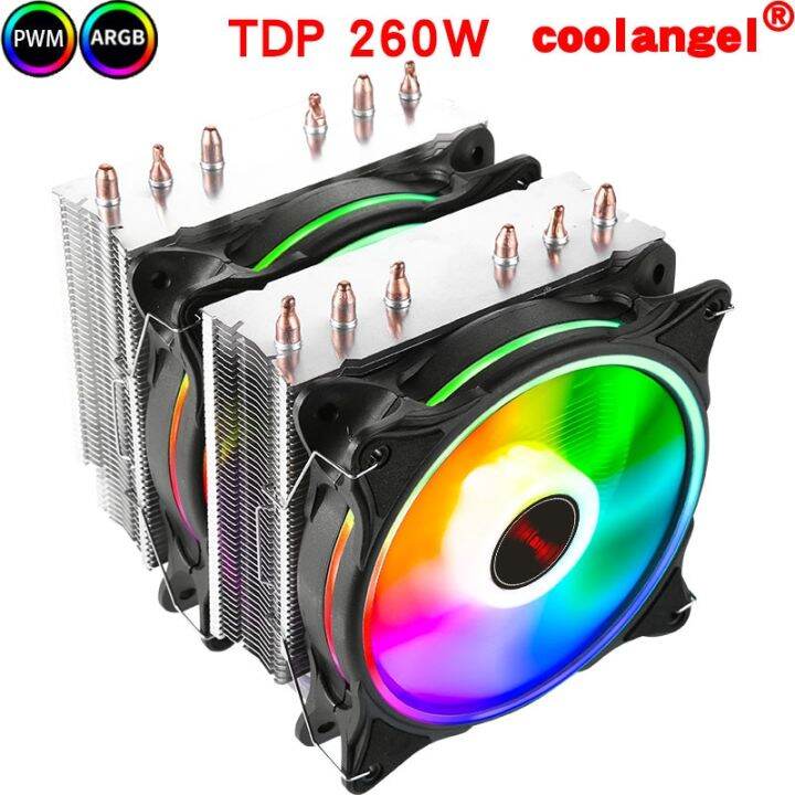 CPU cooler dual tower 6 heat pipe fan 120mm PWM 4PIN for Intel LGA 1200 ...