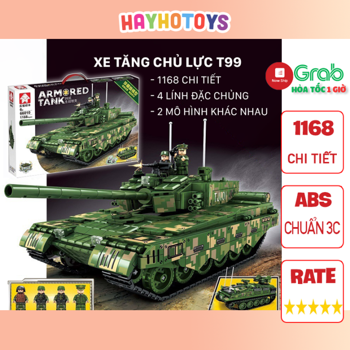 Bộ đồ chơi lắp ráp lego xe tăng quân sự 1168 Chi Tiết, Mô hình lắp ráp lego xe tăng chủ lực T99 ...